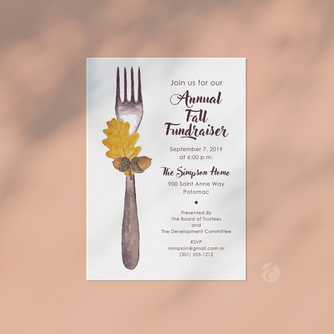Fall Invitation Dinner Invitation Rehearsal Dinner - Etsy