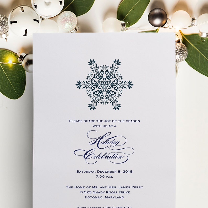 Formal Holiday Party Invitation or Christmas Party Invite for - Etsy