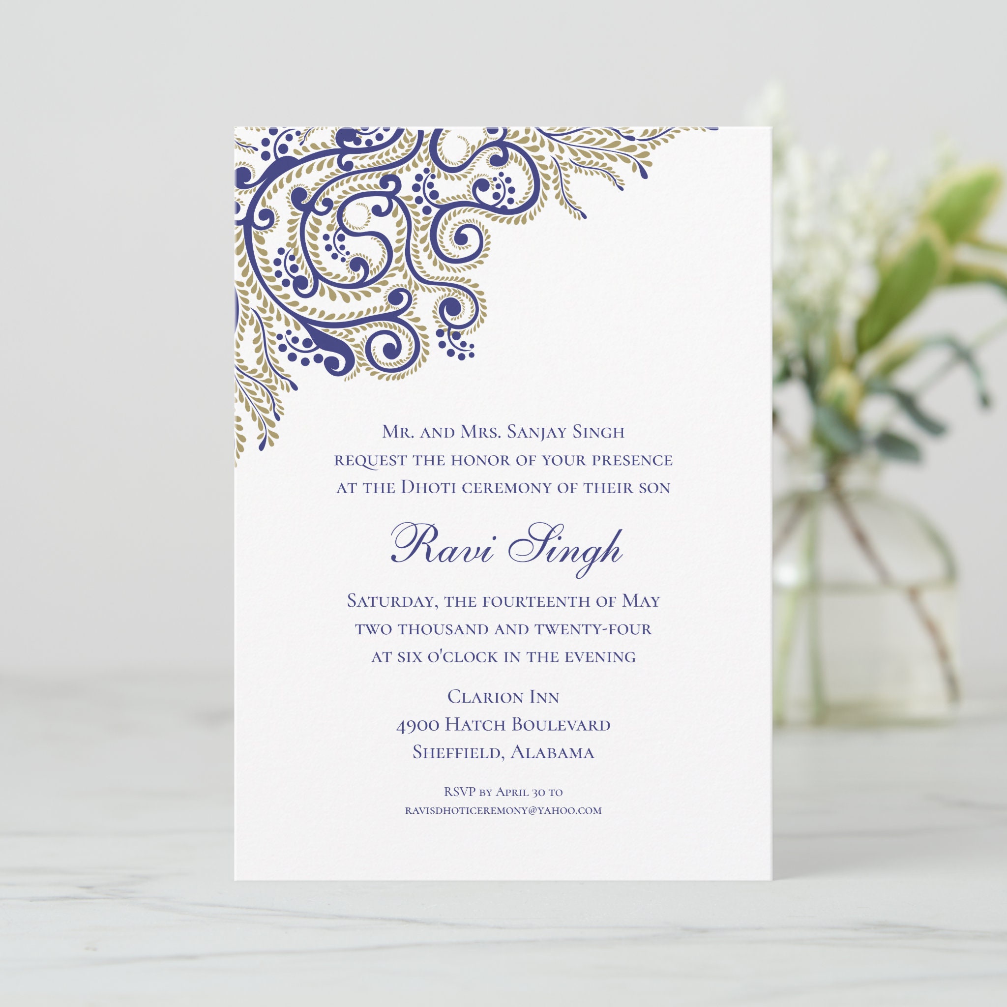 Dhoti Ceremony Invitation, Dhoti Function Invite, Pancha Kattu Function ...