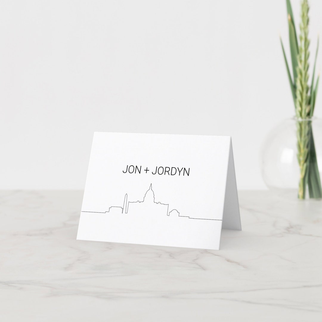 Washington DC Wedding Thank You Cards, Dc Stationery, Dc Note Cards, Dc ...