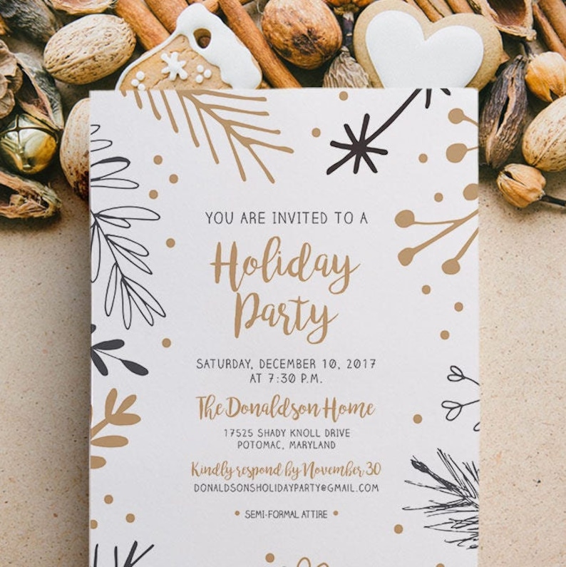 Rustic Christmas Party Invitation Company Holiday Party - Etsy