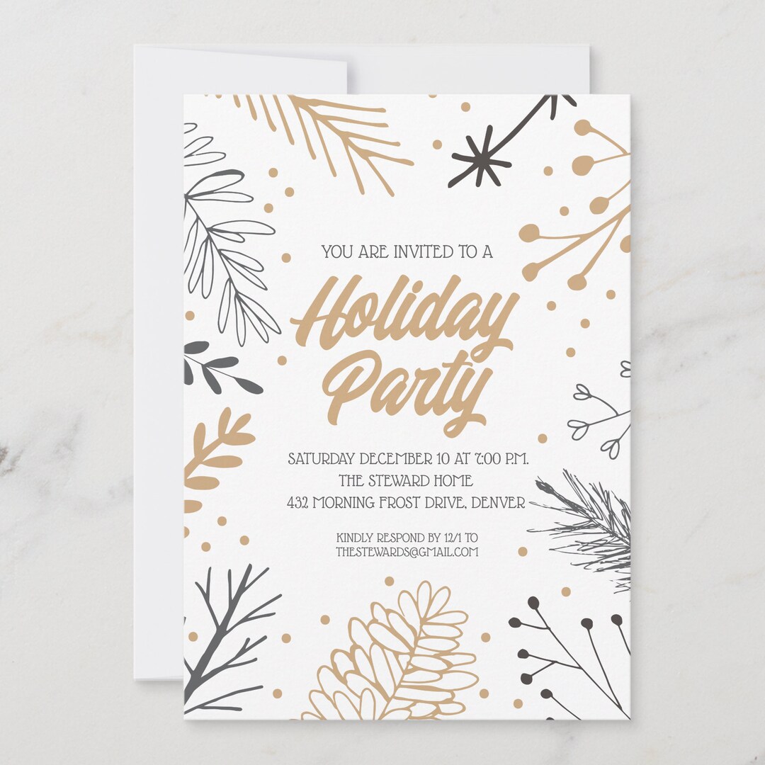 Rustic Christmas Party Invitation Company Holiday Party - Etsy