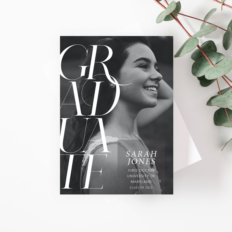 Minimalist Graduation Announcement Modern Grad Invitation | Etsy