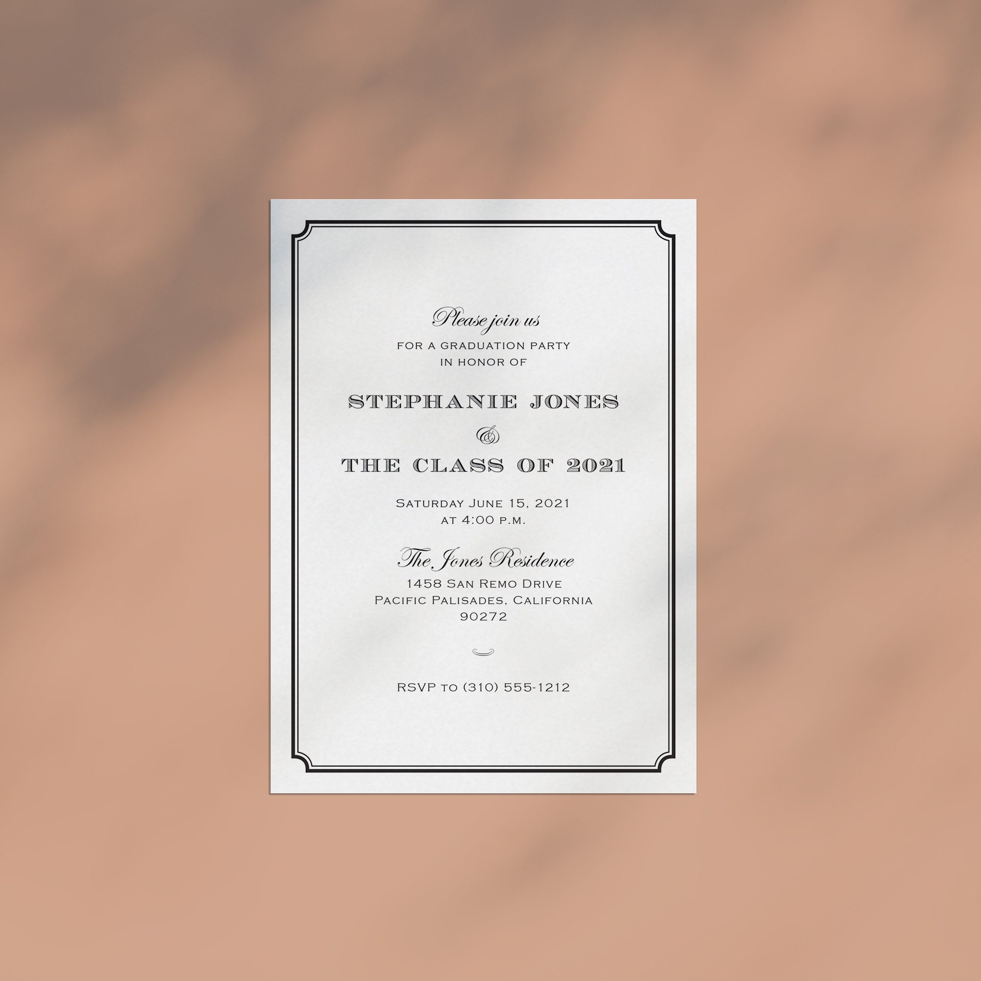 Formal Graduation Party Invitation Traditional Grad - Etsy