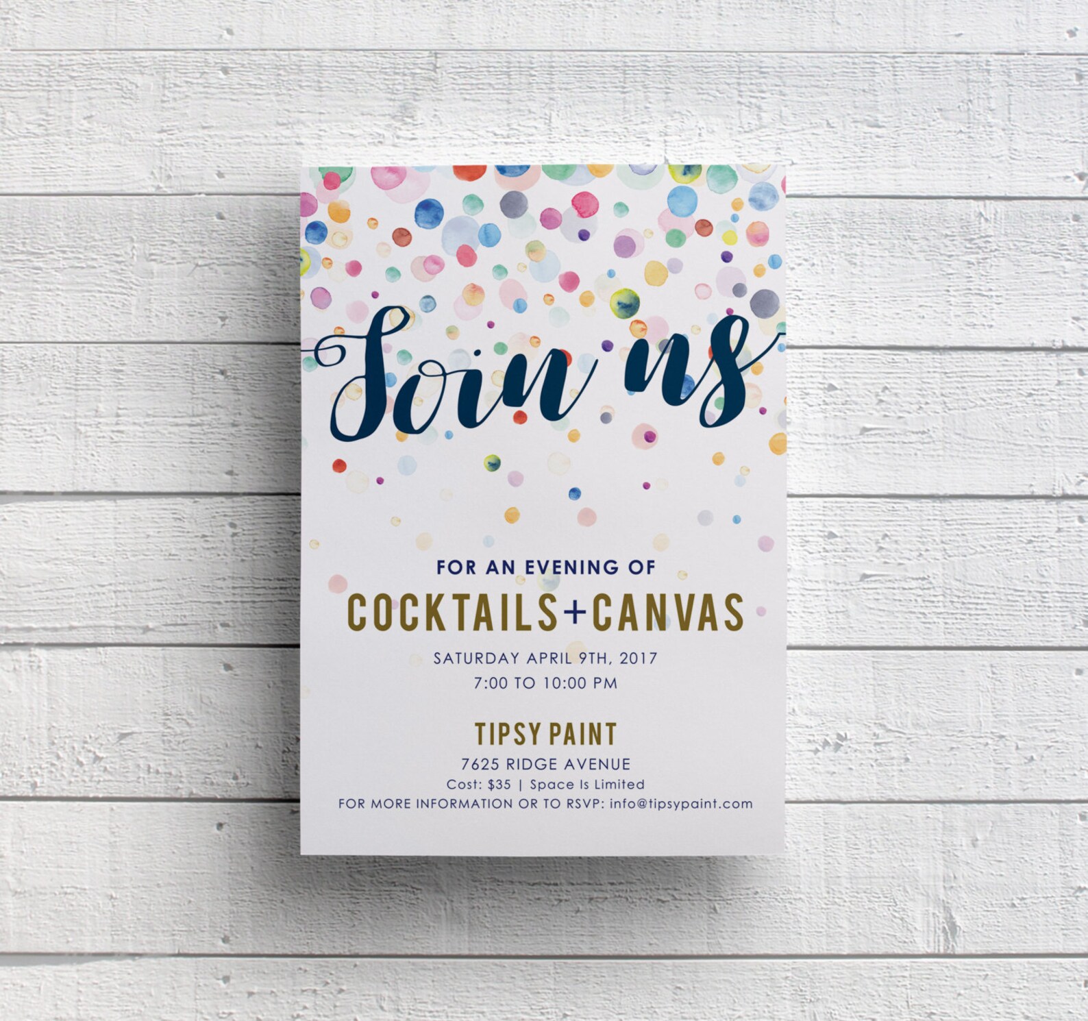 Painting Party Invitation, Cocktails and Canvas Invitation, Paint Night ...