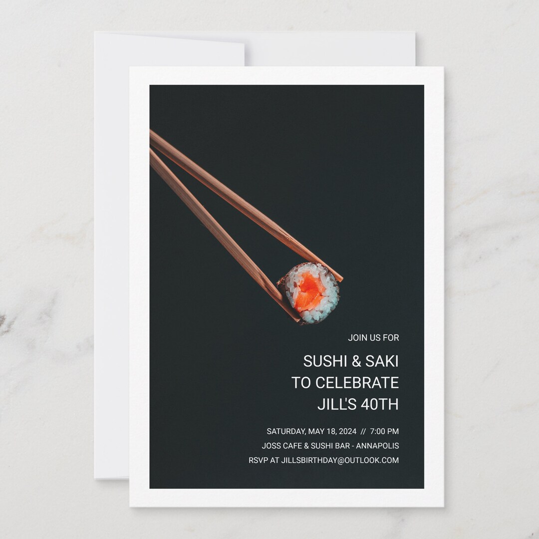 Invitación a la fiesta de sushi fiesta de cumpleaños de - Etsy México