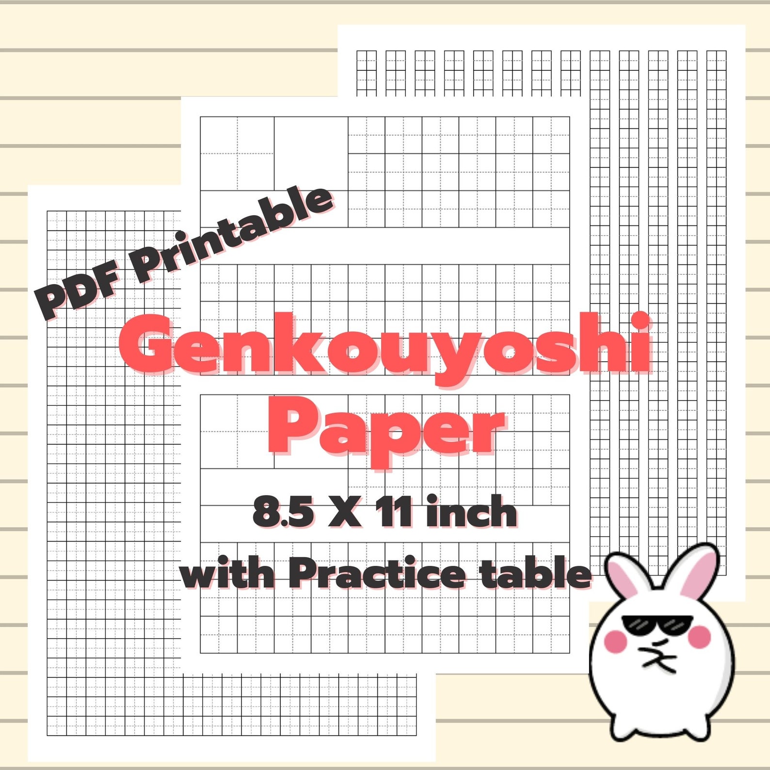Printable page Japanese Character Writing Practice Sheet | Etsy