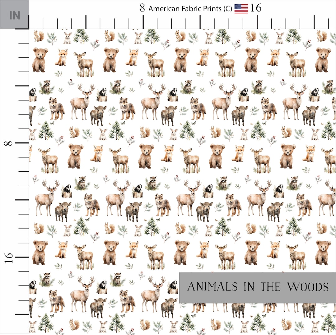 Woodland Animal Fabric | Premium Cotton Quilt Fabric | Animals in the ...