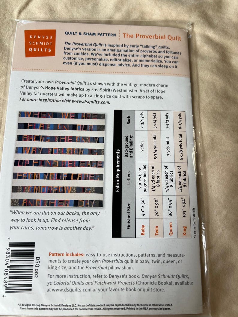 THE PROVERBIAL QUILT & Sham Pattern - Etsy