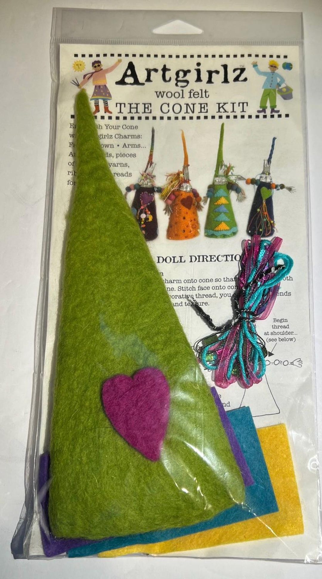 Artgirlz Wool Felt Cone Doll Kit - Etsy