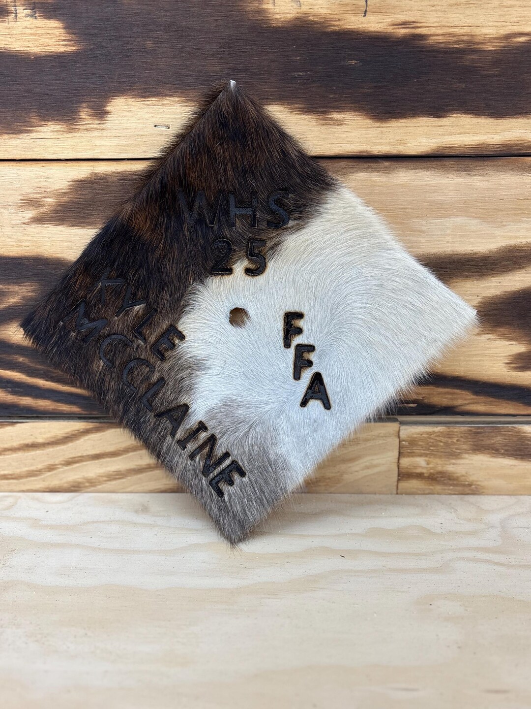 Cowhide Graduation Cap Topper - Etsy