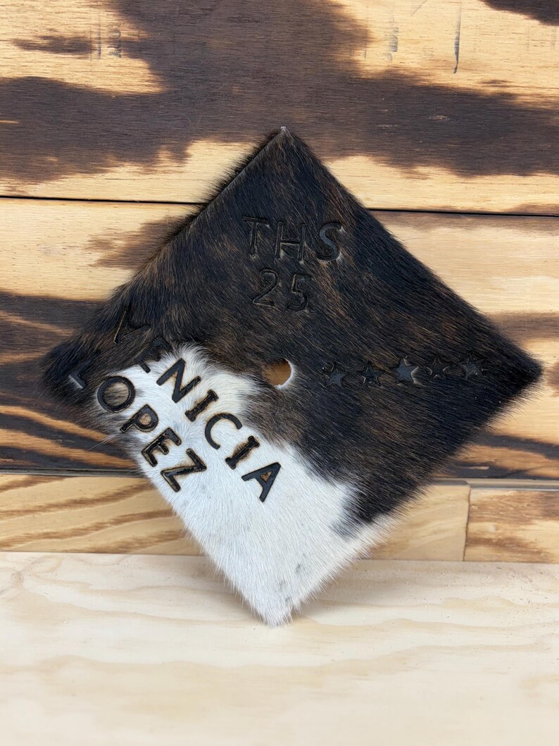 Cowhide Graduation Cap Topper - Etsy