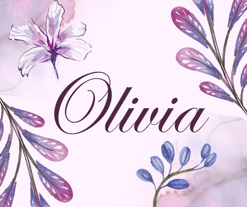 Personalized Name Olivia in Watercolor Style. - Etsy