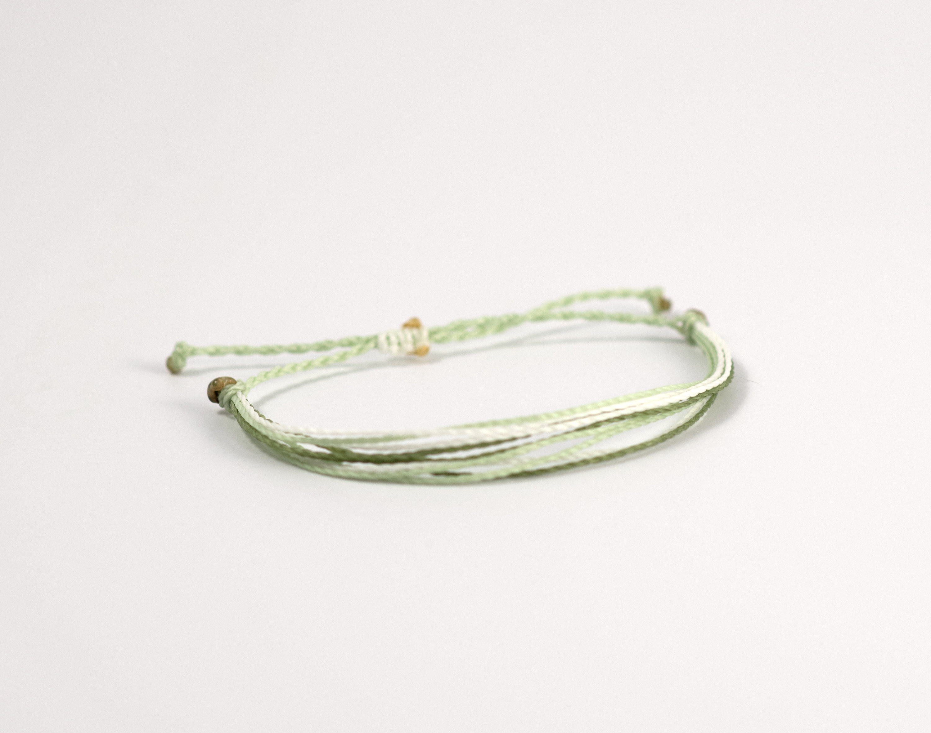 String Bracelet, Sage Green, Natural and Pastel Green, Surfer Bracelet ...