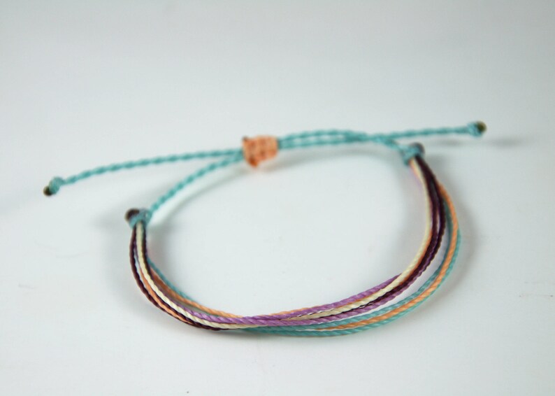 String Bracelet Blue Coral Burgandy Purple Surfer - Etsy