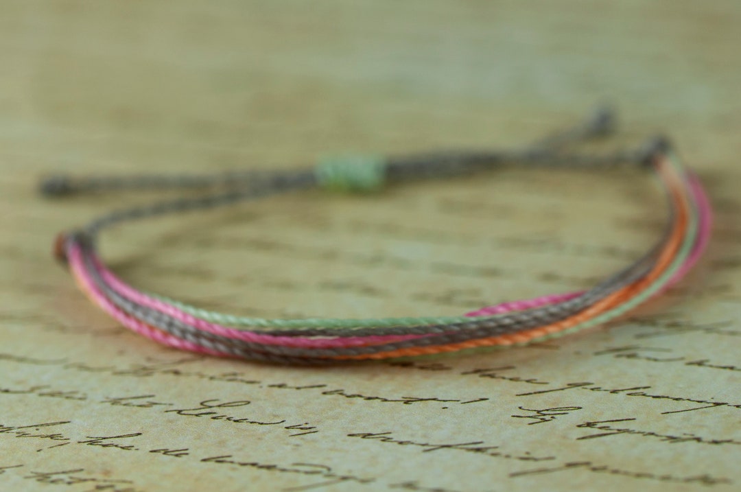 Pastel Multi-color String Bracelet: Waterproof Boho Surf Jewelry - Etsy