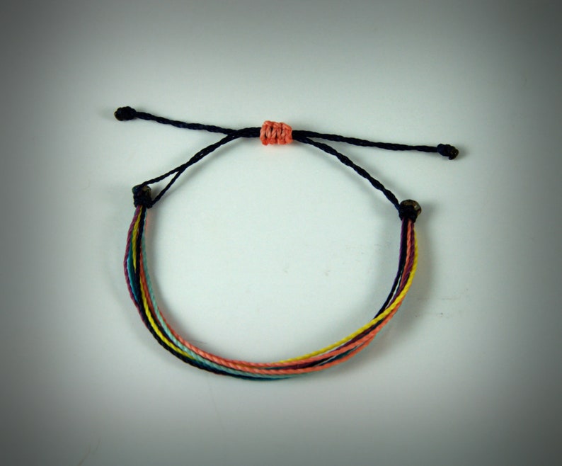 String Bracelet navy blue orange yellow purple surfer | Etsy