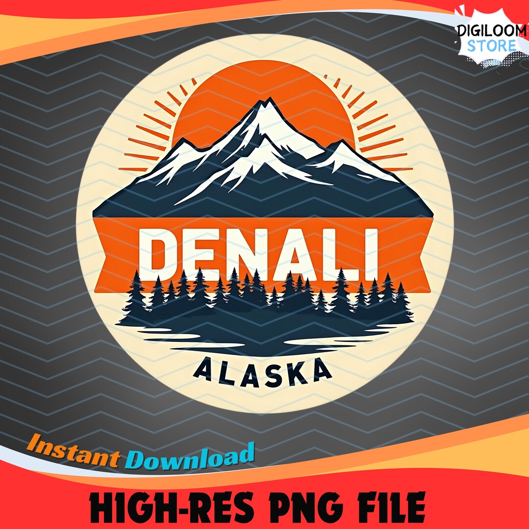 Mount Denali PNG – National Park Digital Download, Alaska Souvenir ...