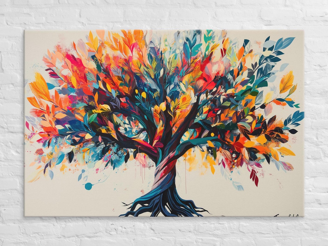 Colorful Graffiti Tree Art – Twisted Trunk With Exposed Roots ...