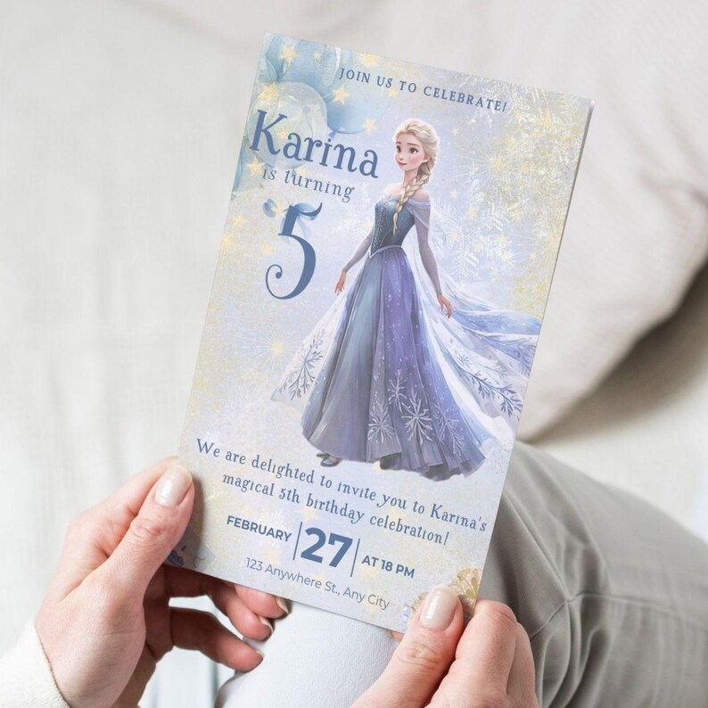 Frozen Digital Invitation | Elsa Birthday Invitation | Editable Kids ...