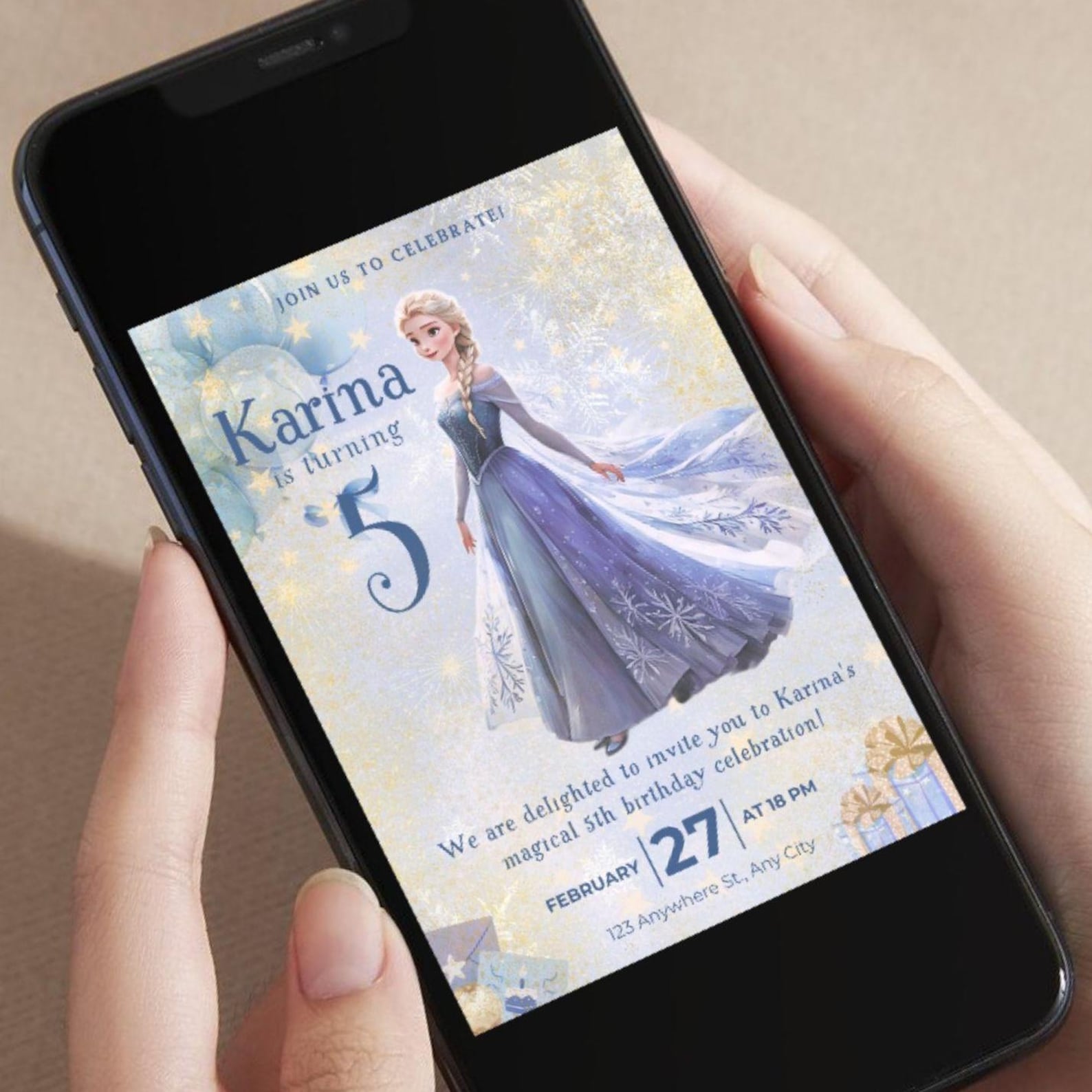 Frozen Digital Invitation | Elsa Birthday Invitation | Editable Kids ...