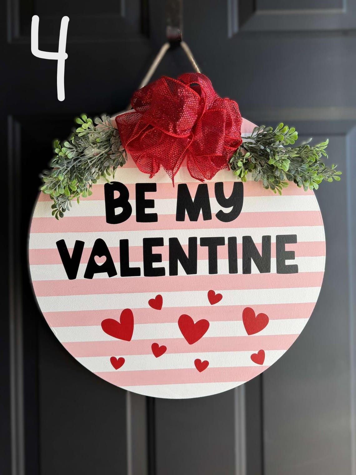 Door Hangers, Valentines Day, Pink, Red, Hearts, Holiday Decor, Wooden ...