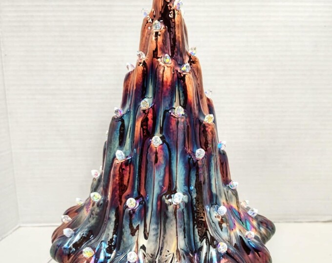 Clay Magic Lava Tree 13" Ceramic Christmas Tree Raku Pottery by Lorrie ...