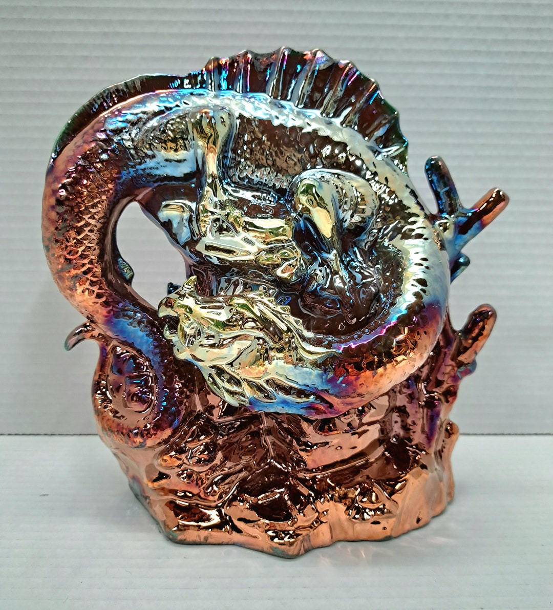 Raku Pottery serene Ceramic Water Dragon by Lorrie Wickman the Potters ...