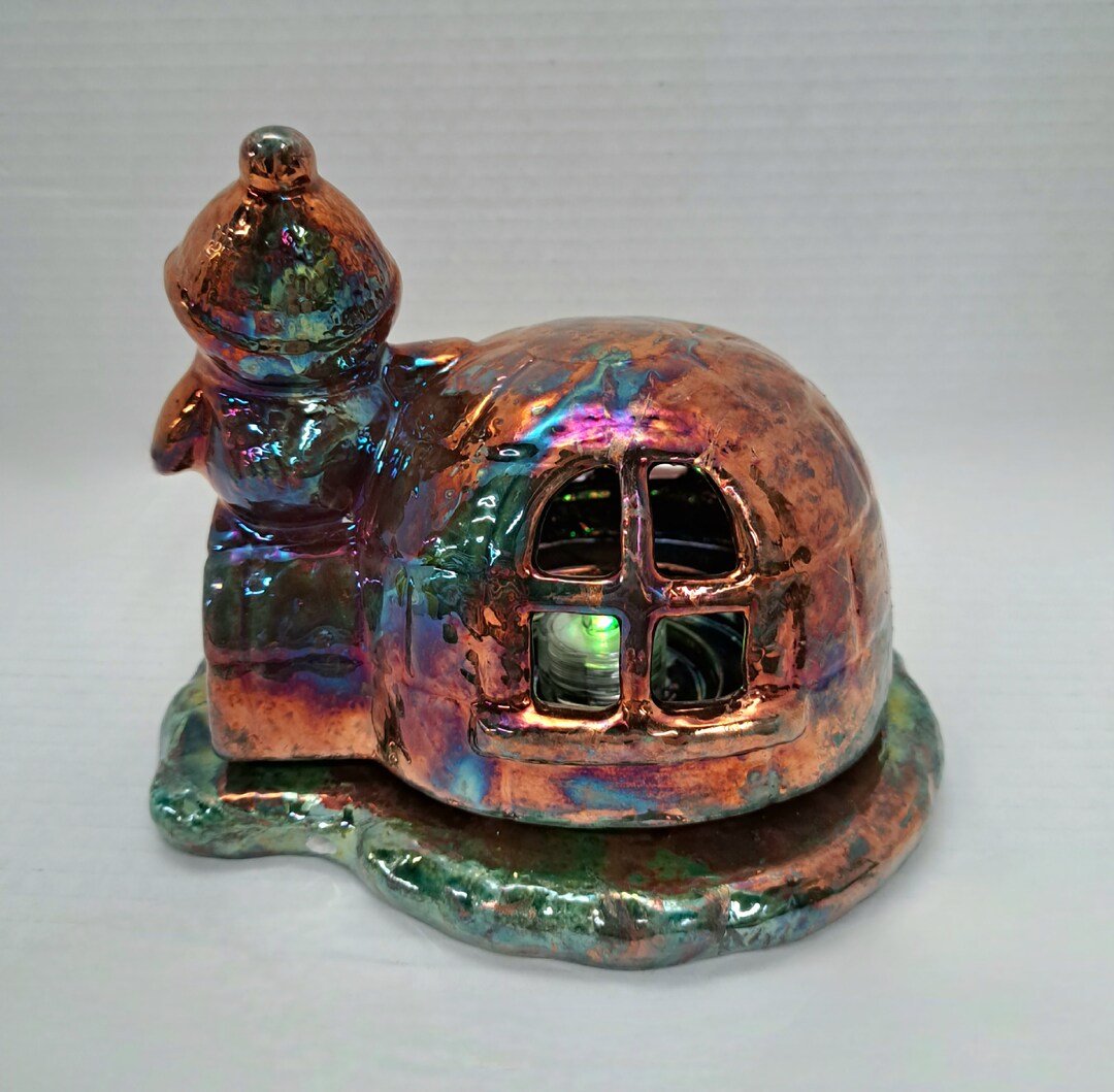 Raku Pottery Ceramic Penguin and Igloo by Lorrie Wickman the Potters ...