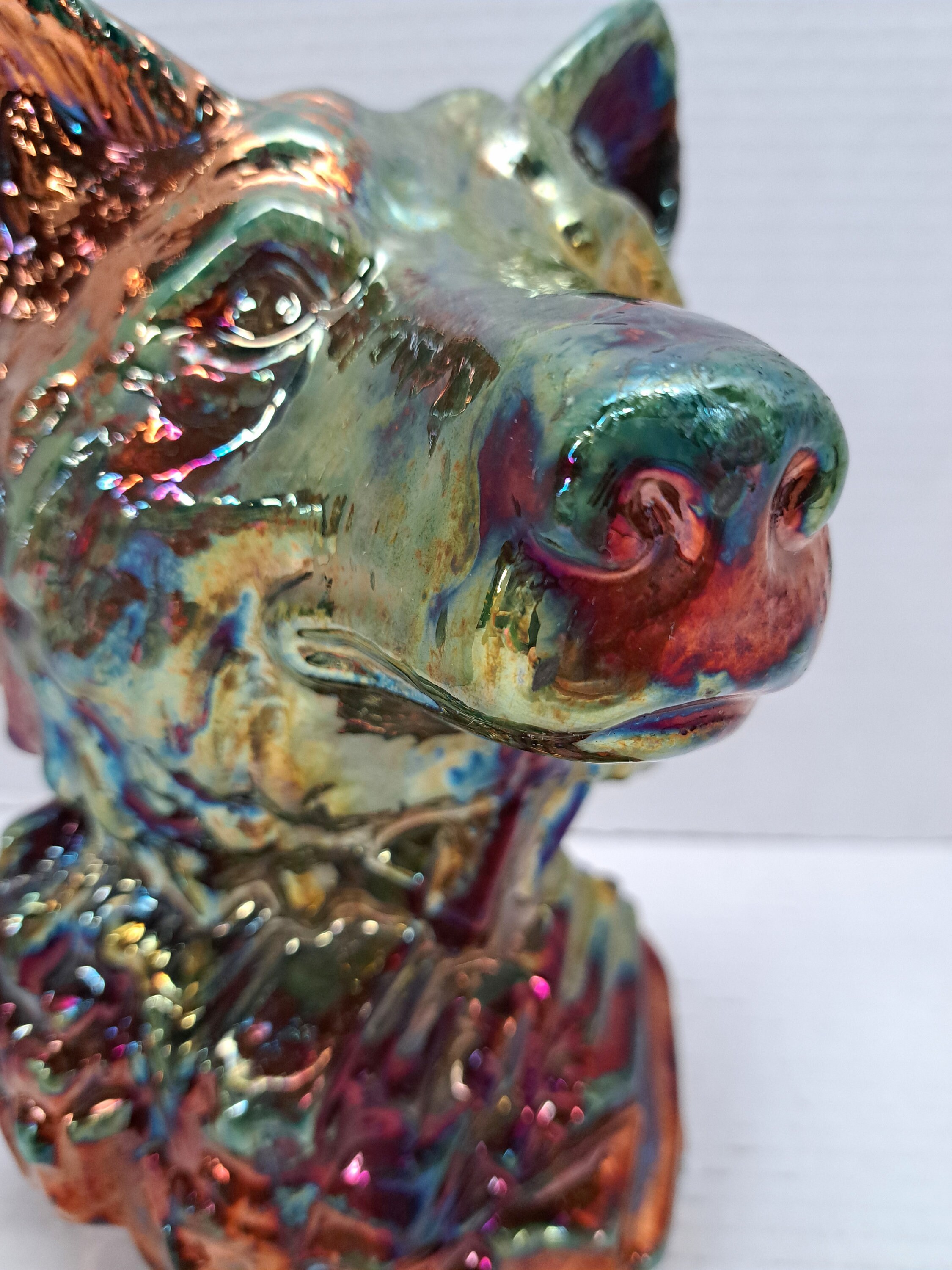 Raku Pottery Ceramic Native Wolf Head by Lorrie Wickman the Potters Wheel Too - Etsy