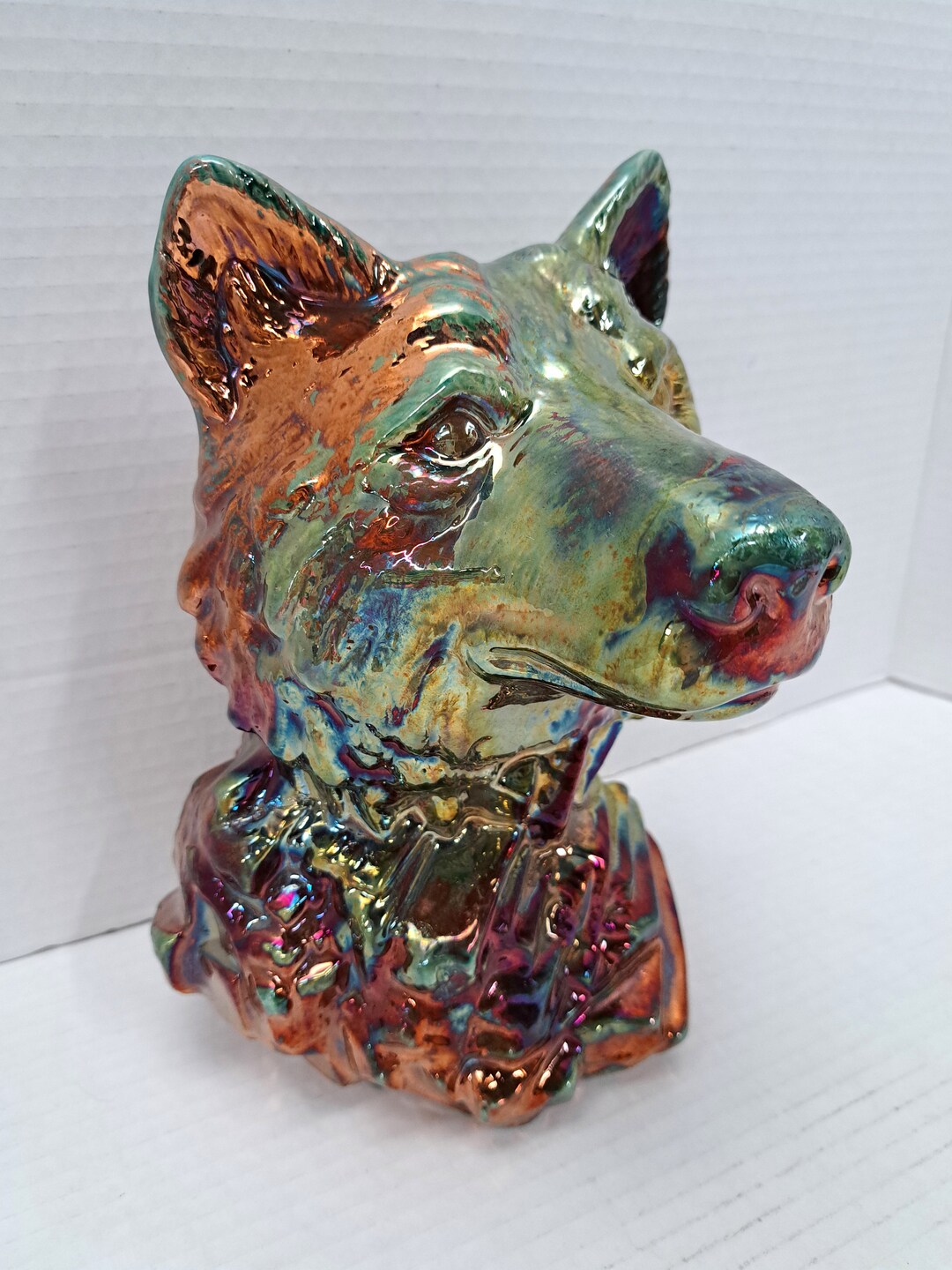 Raku Pottery Ceramic Native Wolf Head by Lorrie Wickman the Potters ...