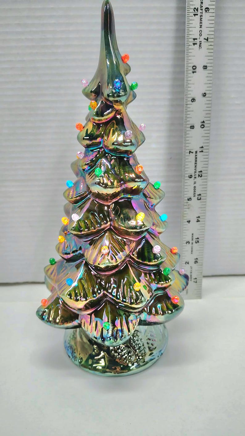 Raku Pottery RARE 12" Arnel Ceramic Christmas Tree by Lorrie Wickman ...