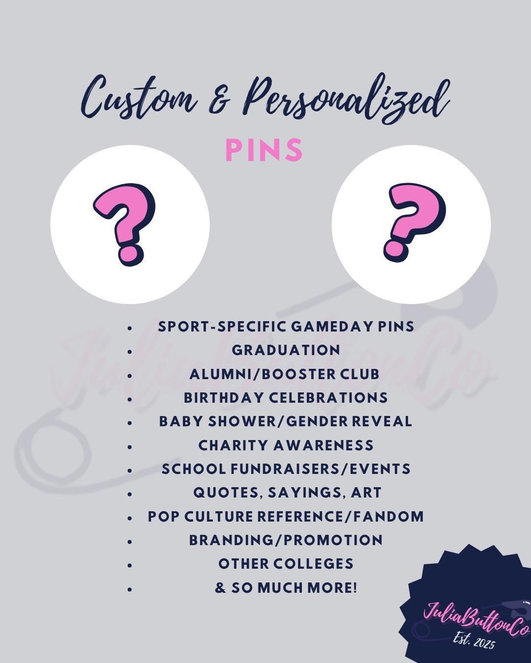 Custom Design Pins: Personalized Badges for Events & Logos - Etsy