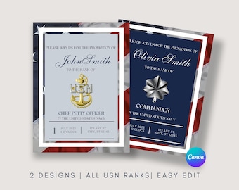USAF Promotion Ceremony Invitation | Editable on Canva | Customize U.S ...
