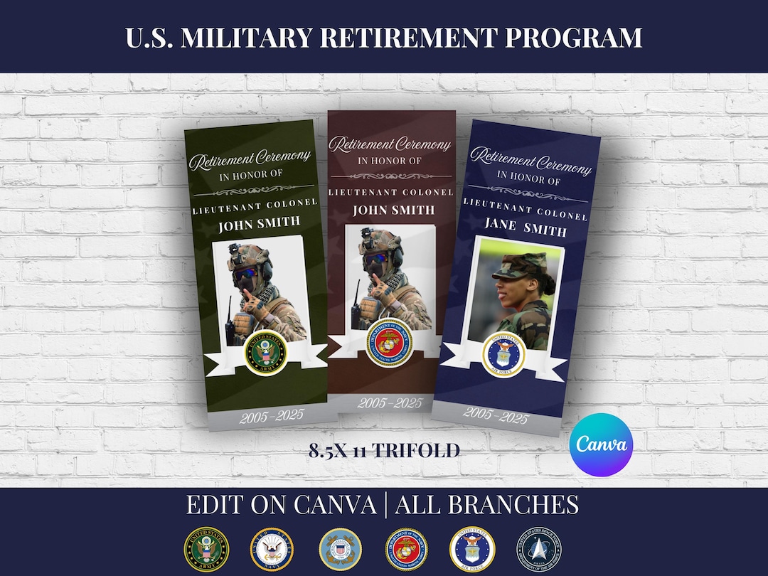 U.S. Military Retirement Ceremony Program | Army, Air Force, Coast ...