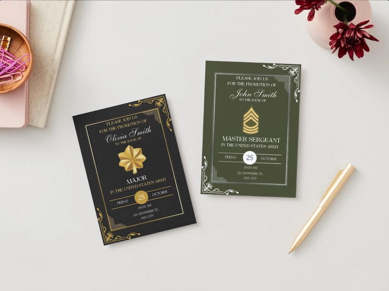 US Army Promotion or Commissioning Ceremony Invitation | Editable on ...