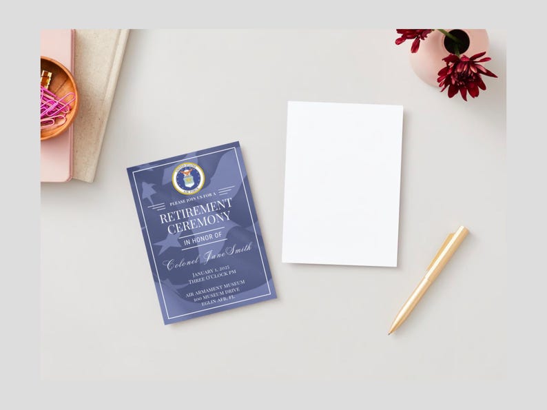 Customizable Military Retirement Ceremony Invitation | Army, Air Force ...