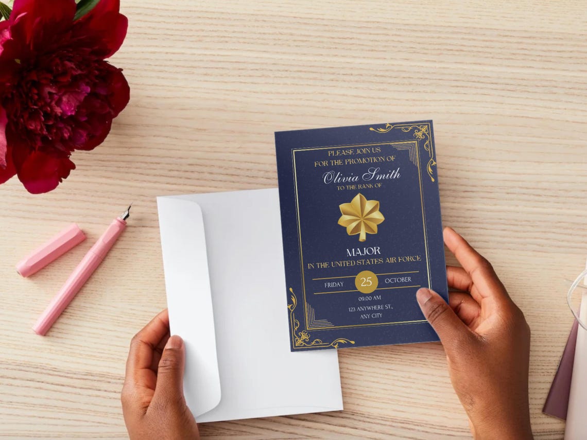 USAF Promotion Ceremony Invitation | Editable on Canva | Customize U.S ...