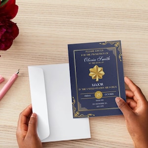 USAF Promotion Ceremony Invitation | Editable on Canva | Customize U.S ...