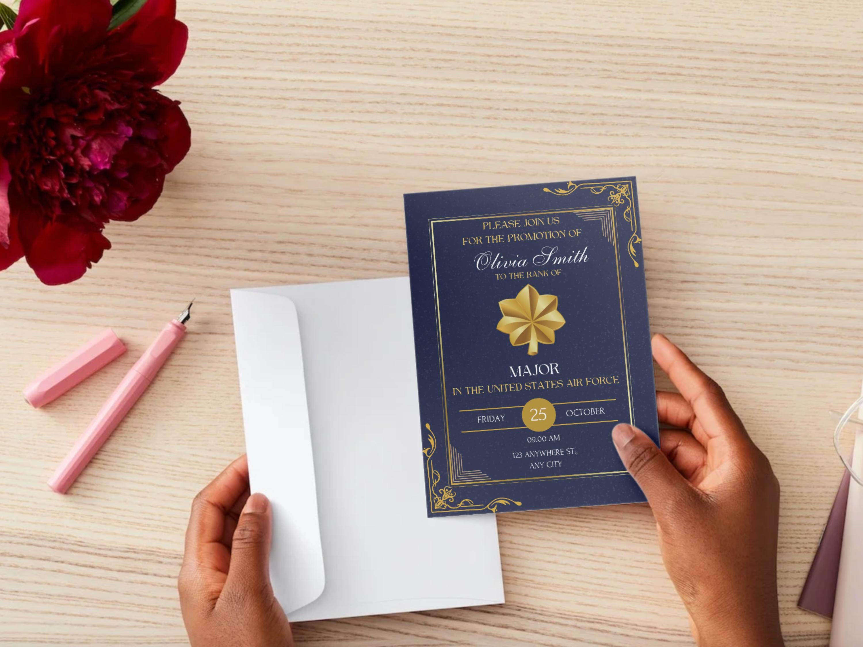 USAF Promotion Ceremony Invitation | Editable on Canva | Customize U.S ...
