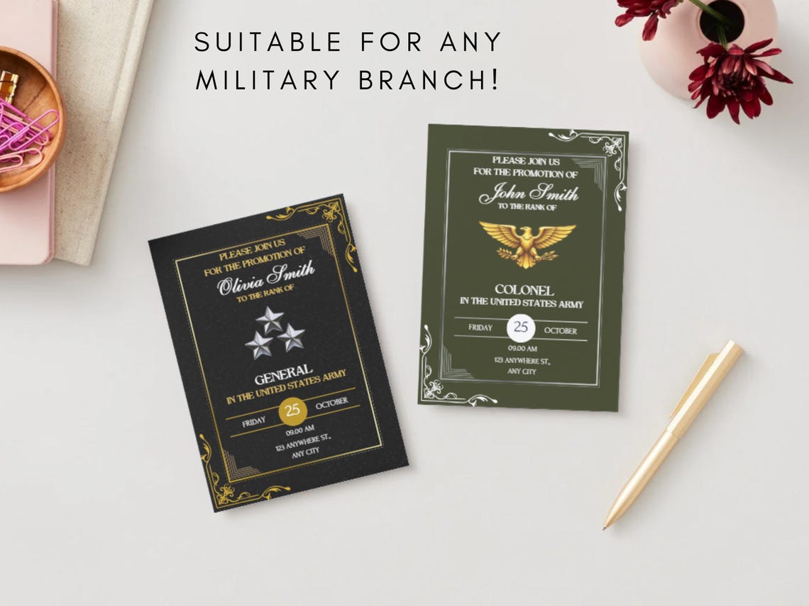 U.S. Army Promotion Invitation Template | Military Ceremony, Retirement ...
