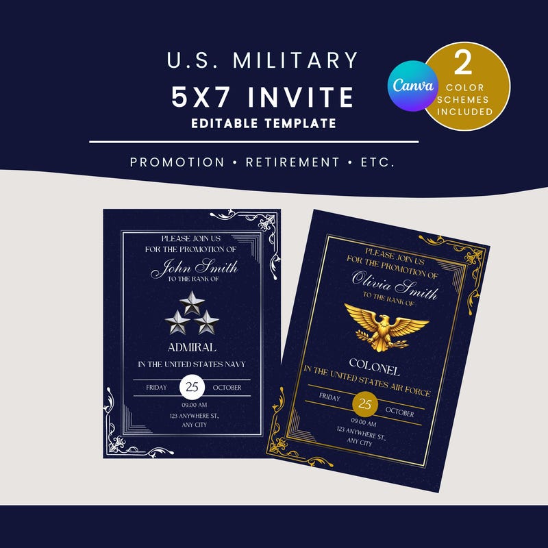 Military Change of Command Invitations - Etsy