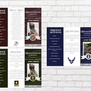 U.S. Military Retirement Ceremony Program | Army, Air Force, Coast ...