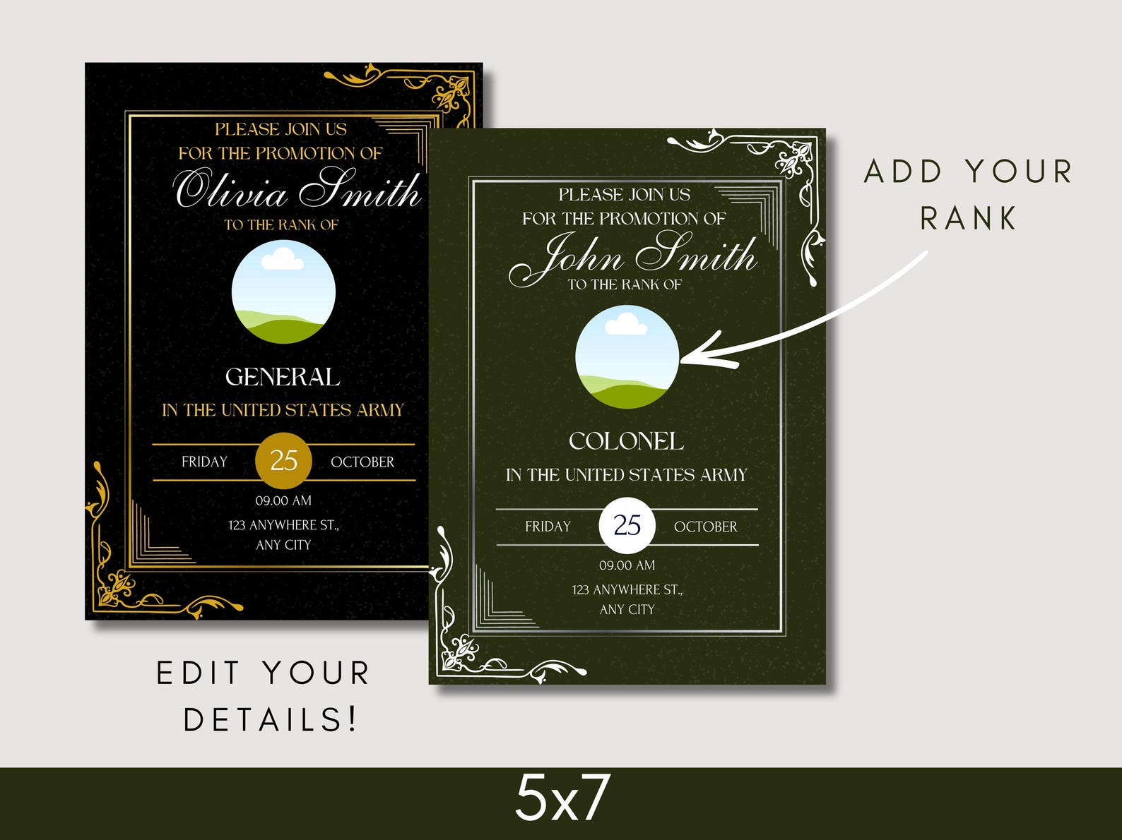 U.S. Army Promotion Invitation Template | Military Ceremony, Retirement ...