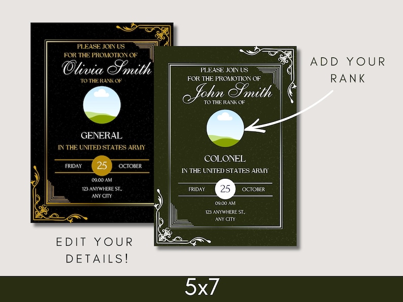 U.S. Army Promotion Invitation Template | Military Ceremony, Retirement ...