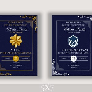 USAF Promotion Ceremony Invitation | Editable on Canva | Customize U.S ...