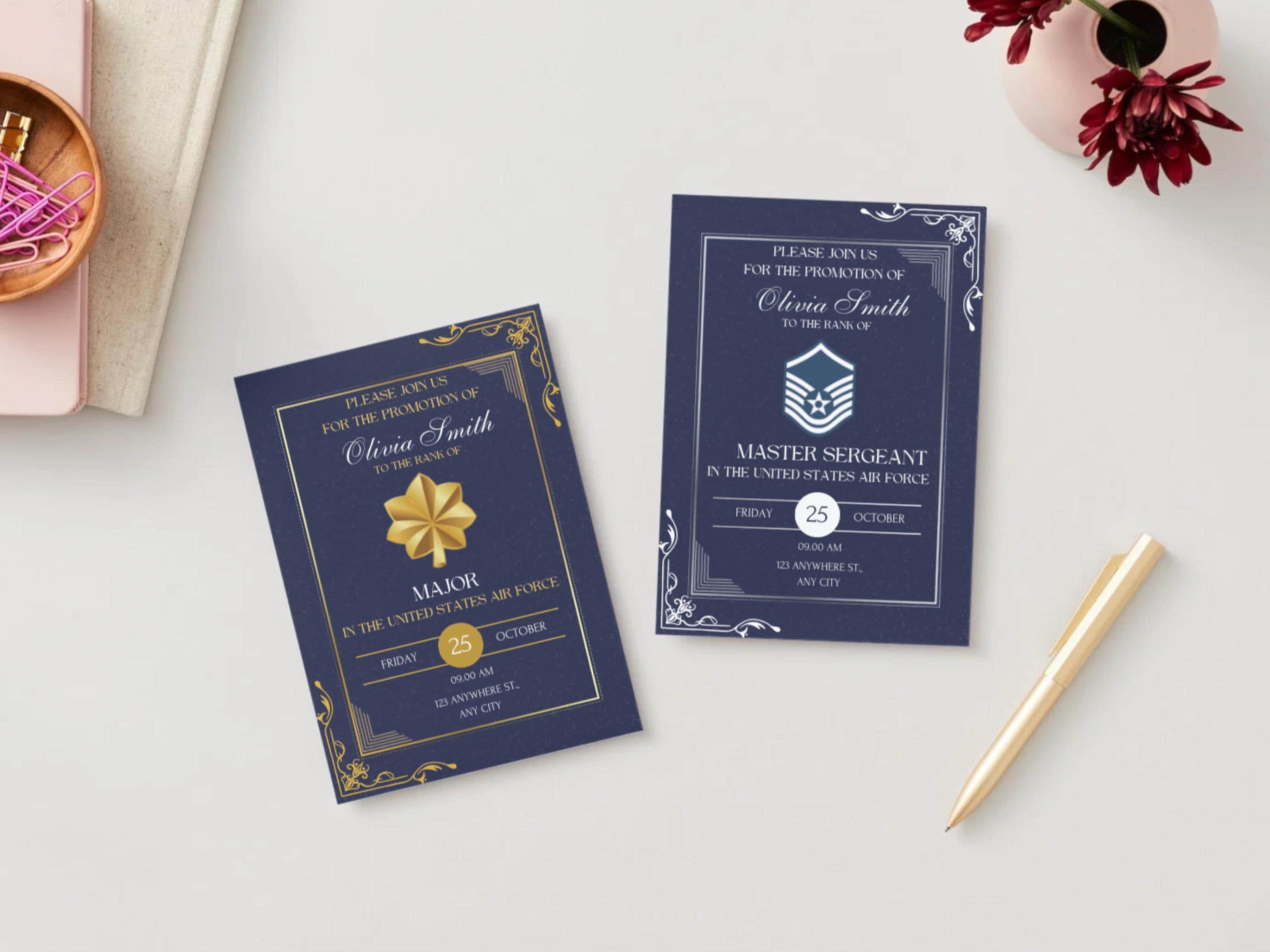 USAF Promotion Ceremony Invitation | Editable on Canva | Customize U.S ...