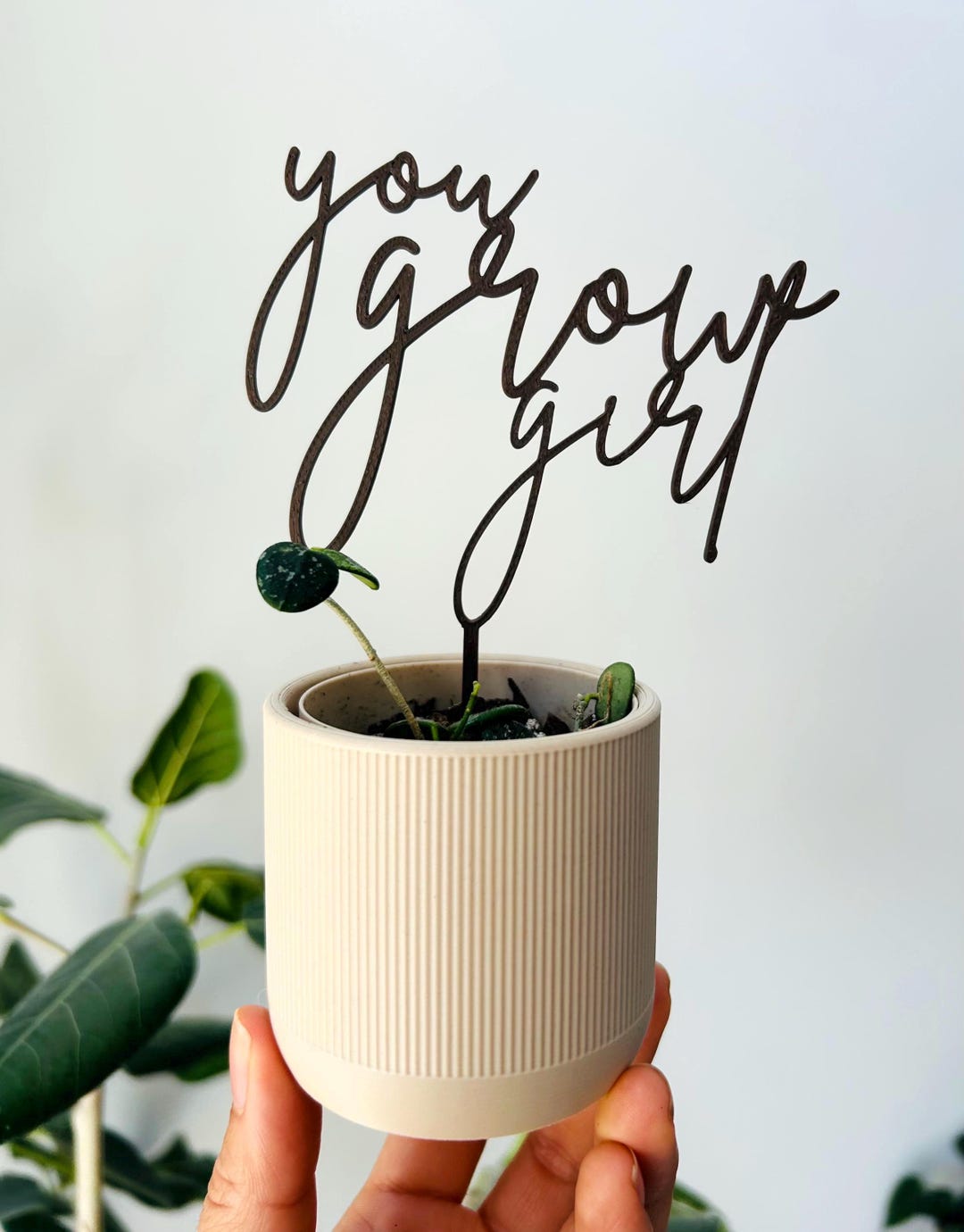 You Grow Girl Plant Topper: Motivational Desk Decor - Etsy