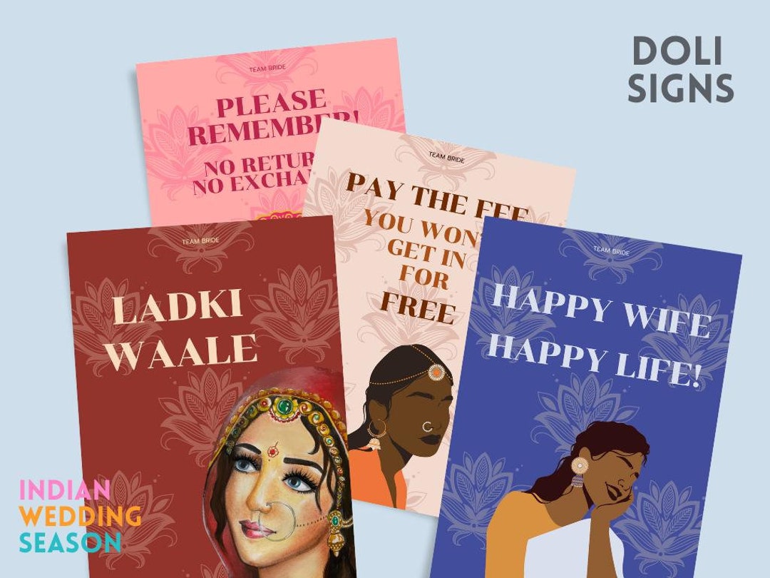 Indian Wedding Doli Signs digital File - Etsy