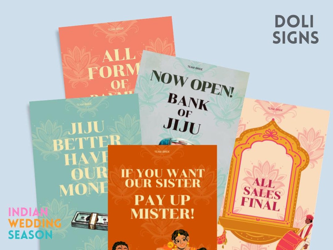Indian Wedding Doli Signs digital File - Etsy